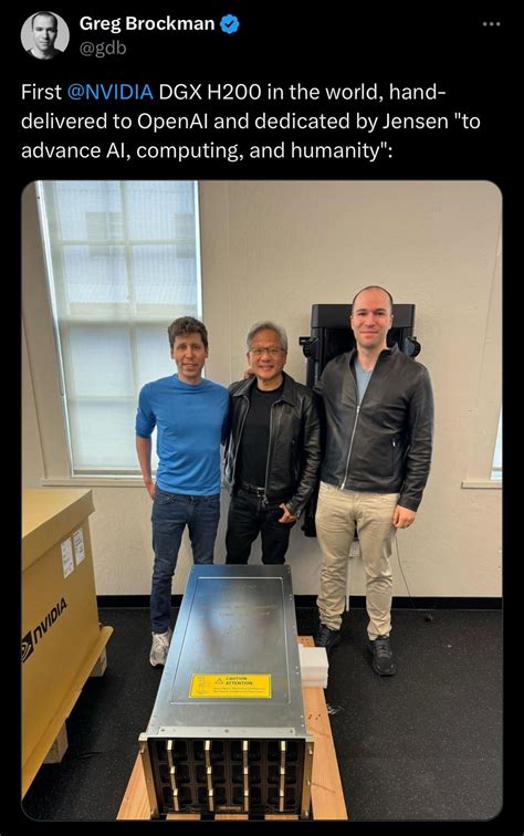 Nvidia Dgx H200 Delivered To Openai By Nvidia Ceo R Openai