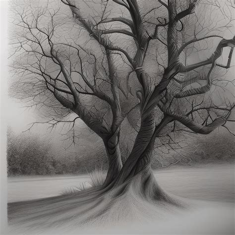 Trees Pencil Painting Hyper Realistic And Intricate Creative Fabrica