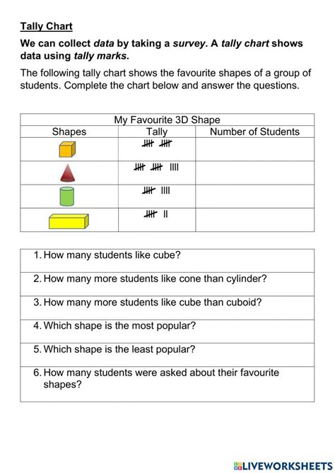 Tally Chart Free Interactive Worksheets 2035558