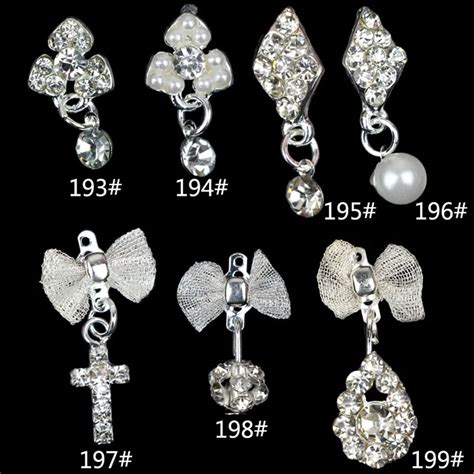 Наклейки для маникюра серебряные украшения для пирсинга ногтей стразы 3d украшения кристаллы