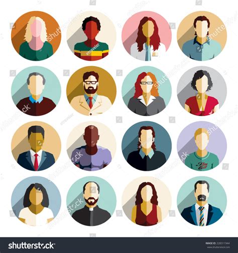 Avatar Flat Design Icons People Icons Stock Vector Royalty Free