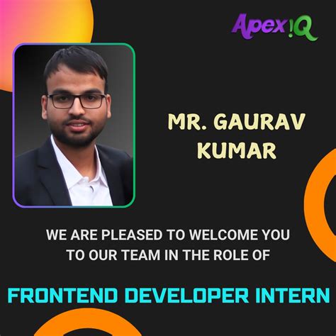 🎉 Welcoming Our New Frontend Developer Intern We Are Excited To