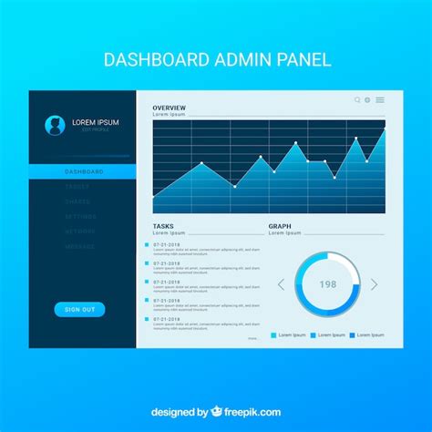 Free Vector Dashboard Admin Panel With Flat Design