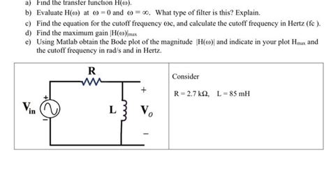 Solved A Find The Transfer Function Hω B Evaluate Hω