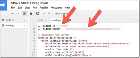 oauth client id and secret in apps script