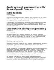 Optimize Azure OpenAI Models With Prompt Engineering Course Hero