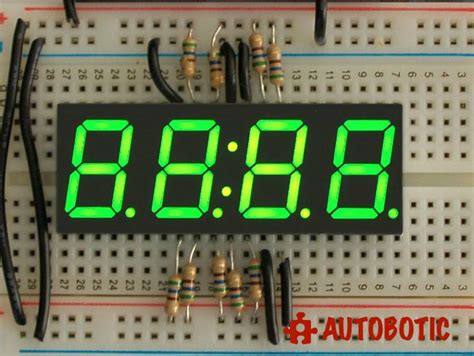 Green 7 Segment Clock Display 0 56 Inch Digit Height