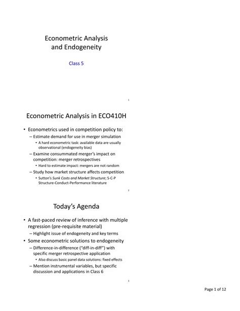 Pdf Econometric Analysis And Endogeneityhomeschassutorontoca