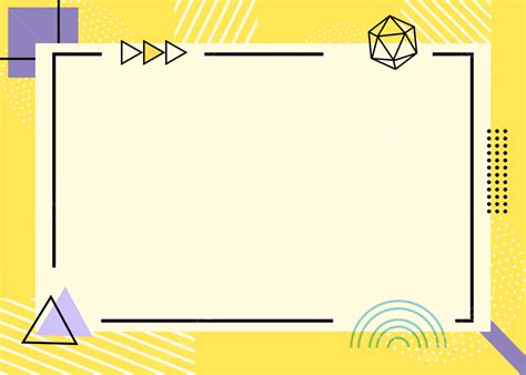 멤피스 파스텔 기하학적 테두리 간단한 노란색 장식 배경 멤피스 기하 배경 배경 일러스트 및 사진 무료 다운로드 Pngtree