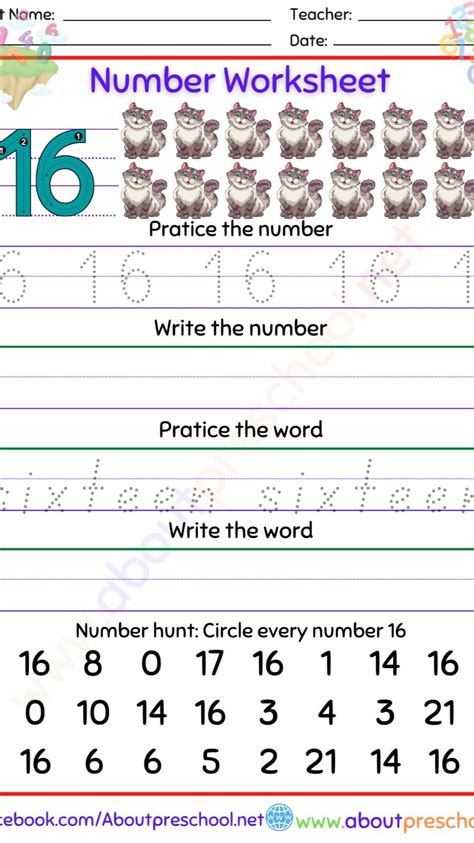 Number 16 17 18 19 20 Worksheet Artofit