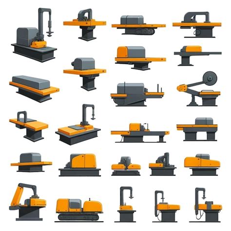 Assemblyline Vector Set White Background Isolated A High Premium Ai