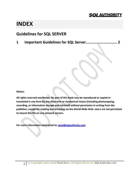 Sql Server Guidelines Pdf