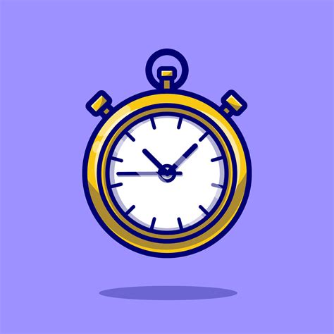 Stopwatch Timer Cartoon Vector Icon Illustration Clock Object Icon Concept Isolated Premium