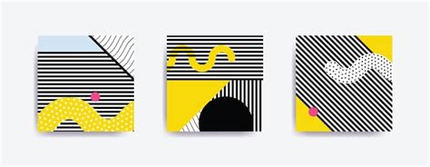 다채로운 트렌드의 Neo Memphis 기하학적 포스터 세트는 밝고 대담한 색상 블록 물결선 불규칙한 이미지와 나란히 놓여 있습니다 배경 요소 구성을 디자인합니다