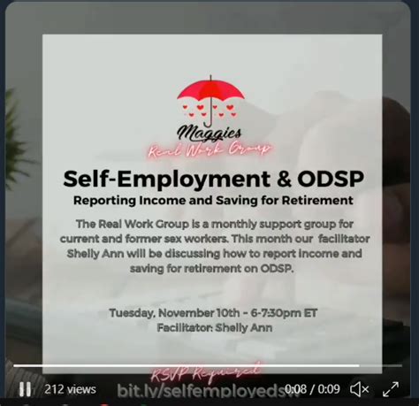 Self Employed Sex Workers And Odsp Reporting Income And Saving For