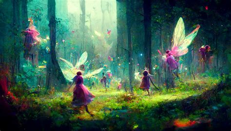Mystical Fairies In Forest