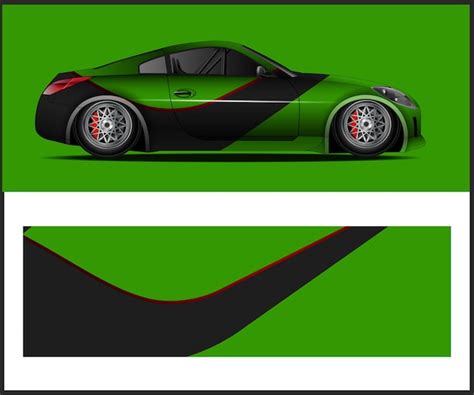 레이싱 정복을 위한 경주용 자동차 랩 스티커 디자인 및 스포츠 배경 프리미엄 벡터