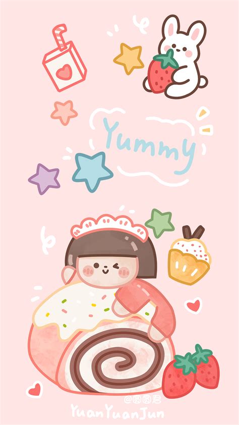 可爱女孩卡通壁纸 堆糖，美图壁纸兴趣社区