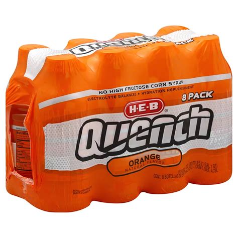 H E B Quench Electrolyte Balanced Orange Hydration Replenishment 8 Pk