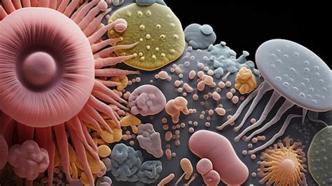 Premium Ai Image Magnification Of Bacteria Under A Color Scanning Electron Micrograph
