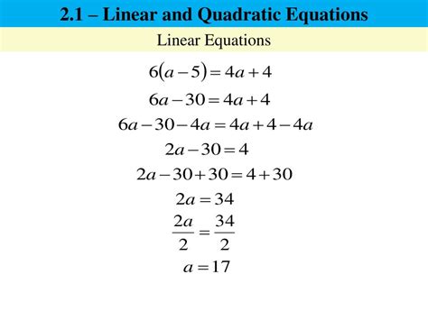 PPT Linear And Quadratic Equations PowerPoint Presentation Free Download ID