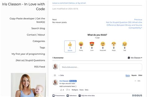 Iris Classon In Love With Code