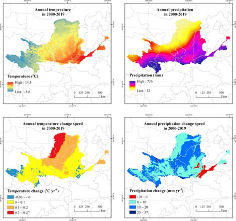 Spatial Distributions Of Annual Temperature A Annual Precipitation