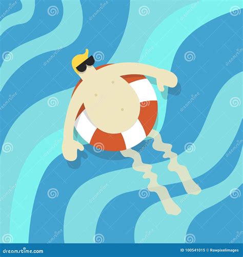 Vector Of A Man Floating In The Water Stock Vector Illustration Of Lifestyle Activity