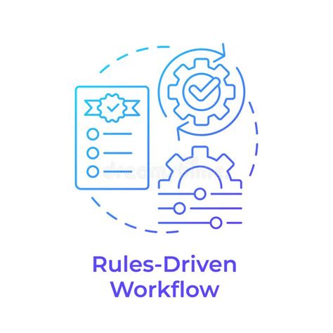 rules driven workflow blue gradient concept icon stock illustration