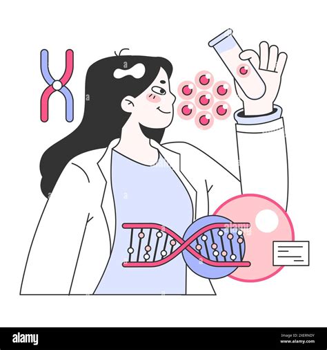 Genomics Scientists Analyzing Dna Helix Genetic Engineering