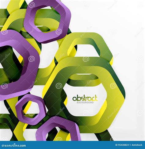 Overlapping Hexagons Design Background Stock Vector Illustration Of Creative Lines