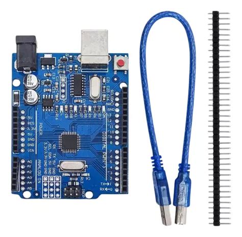placa compatível arduino uno r3 atmega328 smd cabo e pinos frete grátis