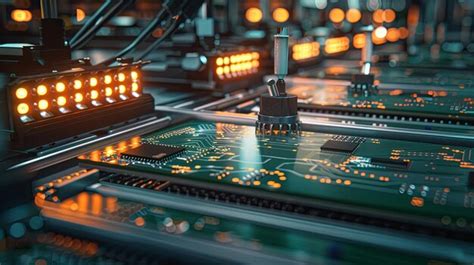 Premium Photo Detailed View Of A Circuit Board With Illuminated Lights Showcasing Intricate