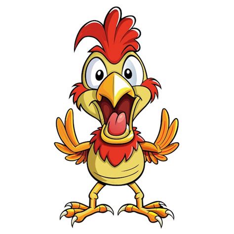 Разгневанный курица мультфильм Векторный художественный принт Премиум Ai сгенерированный вектор