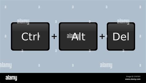 Computer Keyboard Hotkey Combination System Key Shortcut For Restart Or Reboot Ctrl Alt Del