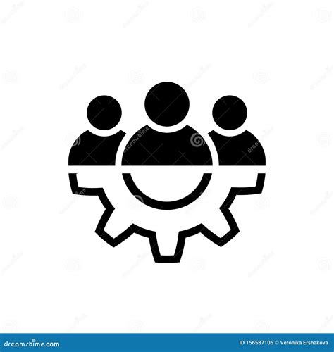 Leadership Line Icon In Flat Style Teamwork Symbol Stock Vector Illustration Of Background