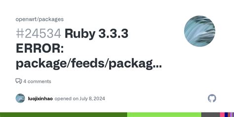 Ruby 333 Error Packagefeedspackagesruby Host Failed To Build