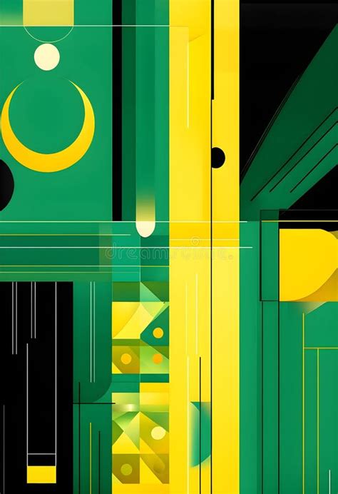 Vibrant Modern Art Illustration Featuring An Array Of Geometric Shapes And Bold Contrasting