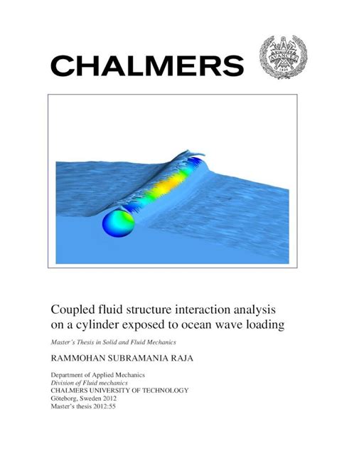 Pdf Coupled Fluid Structure Interaction Analysis On A Cylinder