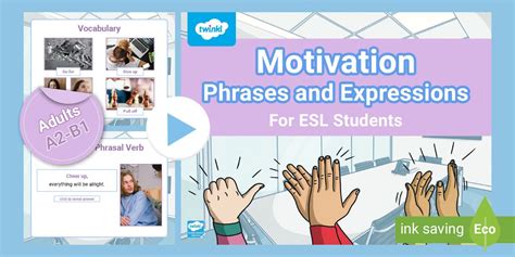 Esl Motivational Phrases And Expressions Ppt [adults A2 B1]