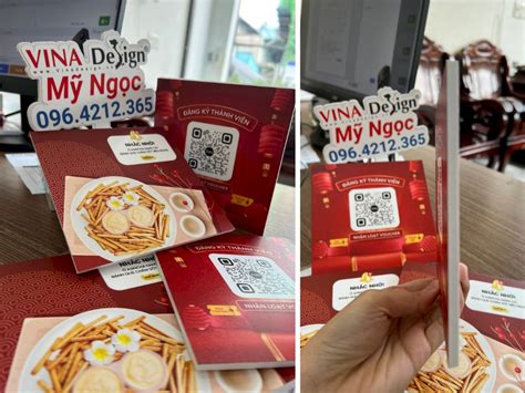 In Standee để Bàn Giới Thiệu Món ăn Quét Mã Qr Code đăng Ký Thành Viên Vinadesign Giá 30