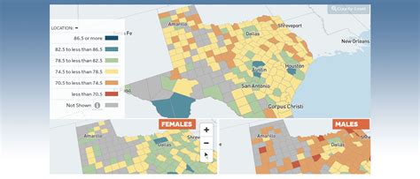 Utsw Scientists Map Life Expectancy Of Texans By Area Race And Gender Ct Plus Ut Southwestern
