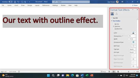 How To Add Text Outline Effect In Microsoft Word WindowsTip