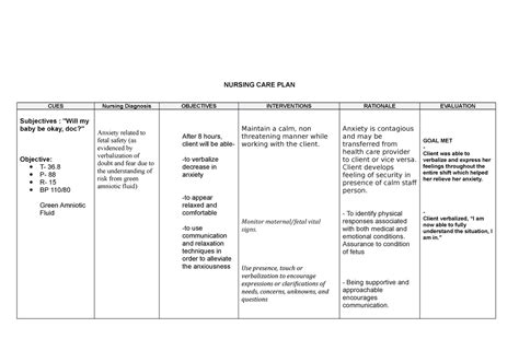 Ncp2 Ncp Nursing Care Plan Cues Nursing Diagnosis Objectives