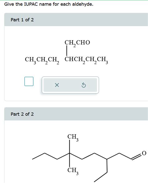 Solved Give The Iupac Name For Each Aldehyde