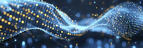 Wave Of Digital Glowing Data Flow Background Representing Design Wave Glowing Data Background