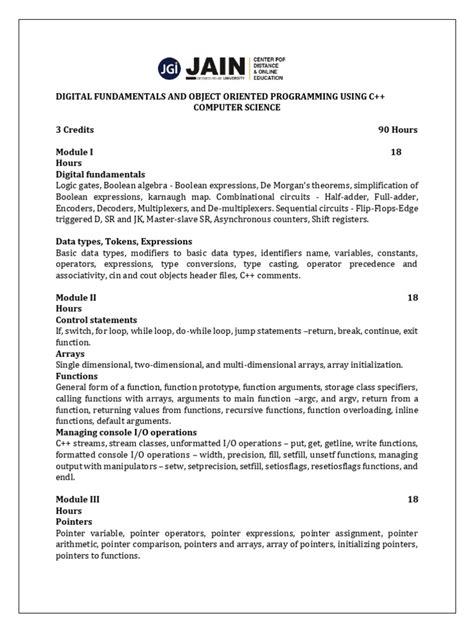 digital fundamentals and object oriented programming using c sem i pdf pointer computer