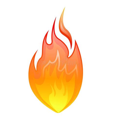 Het Pictogram Van De Brandvlam Het Geïsoleerde Die Vuurteken Emoticon
