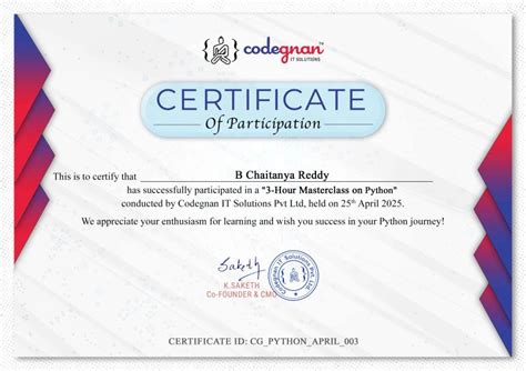 Strengthening Python Skills With Codegnans Masterclass B Chaitanya Reddy Posted On The Topic