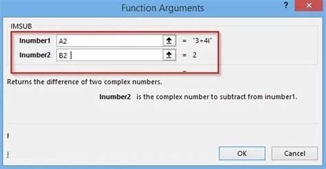 how to use the imsub function in microsoft excel